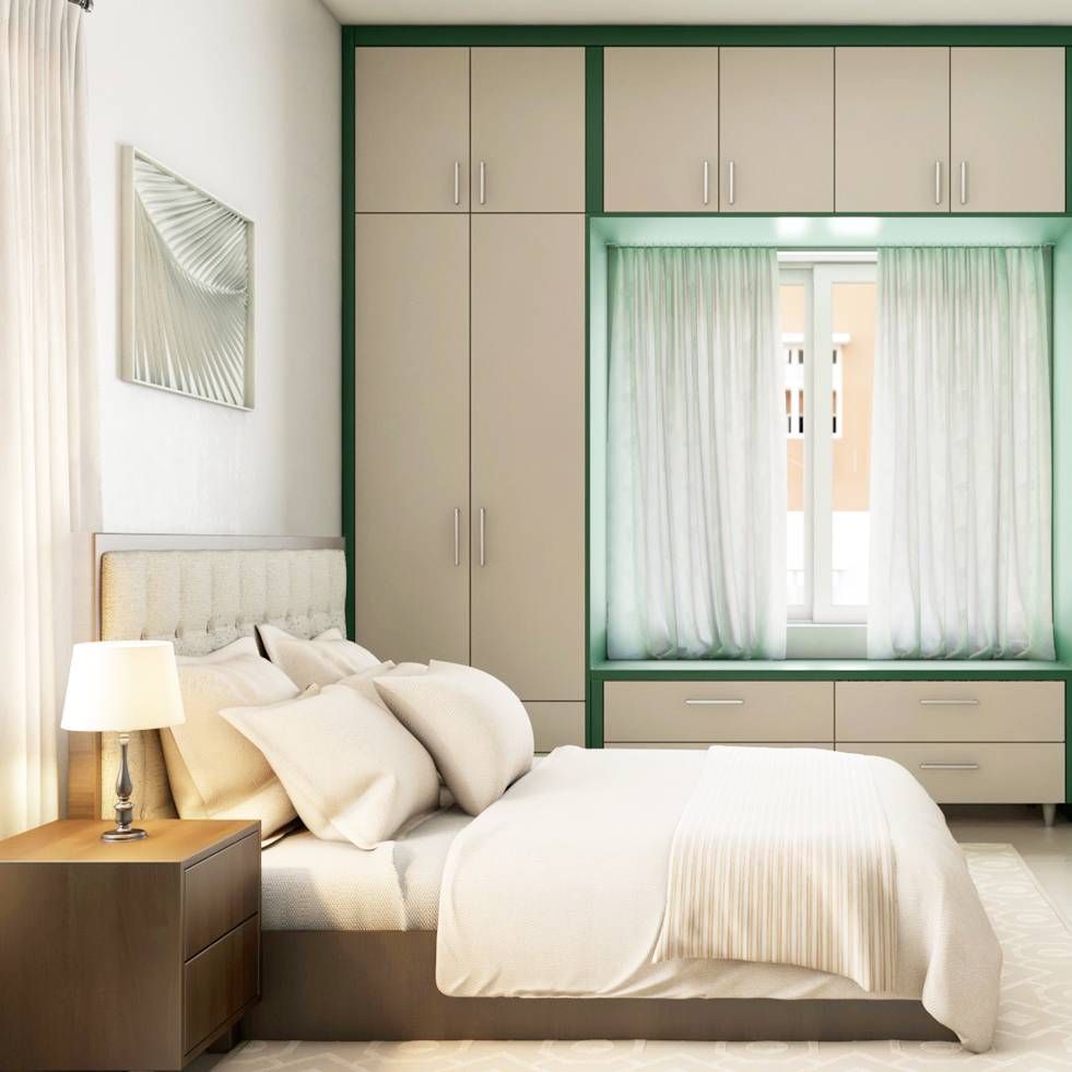 Spacious Bedroom Design With Window Seating | Livspace