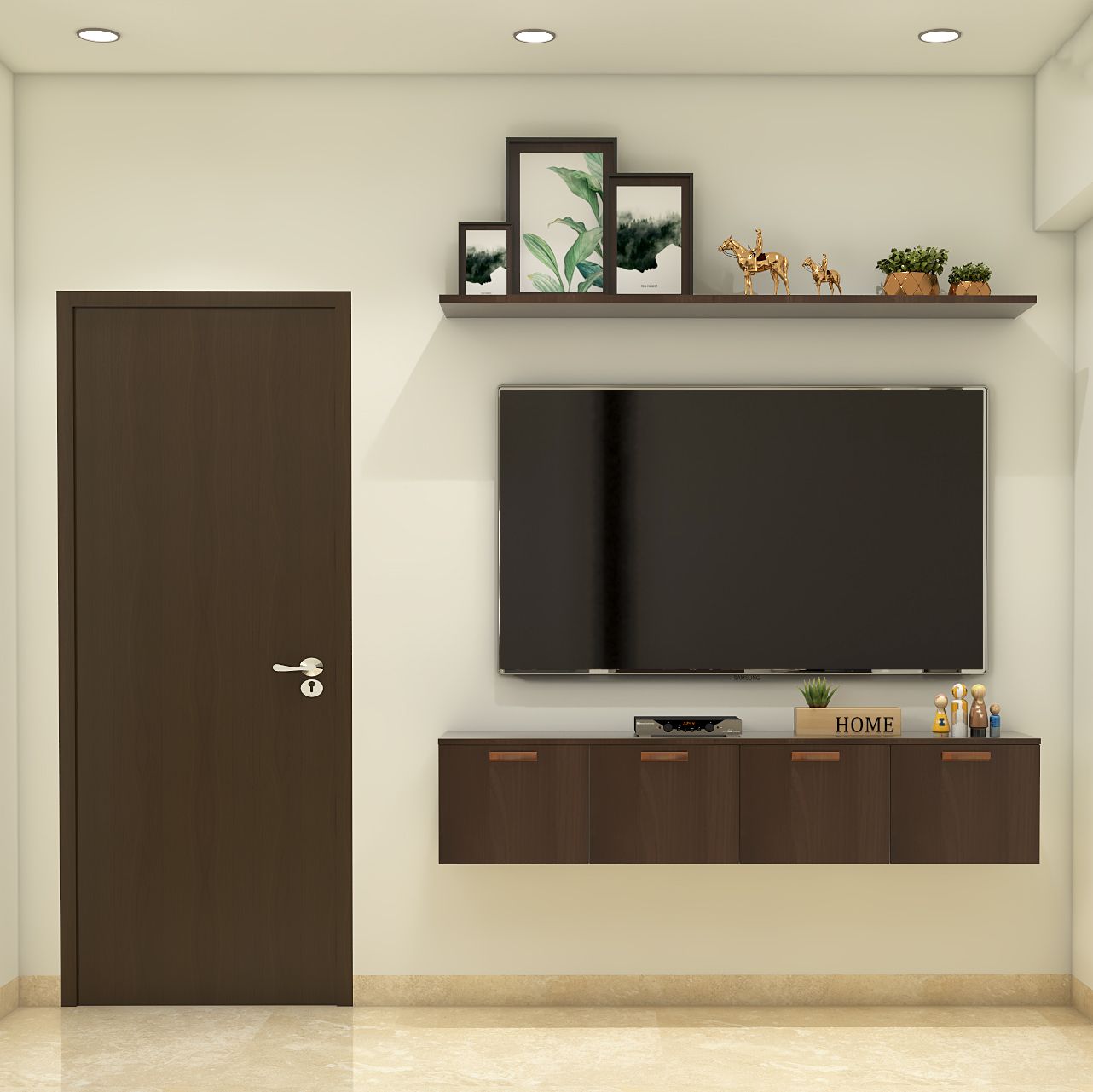 Contemporary TV Unit With Drawers Storage | Livspace