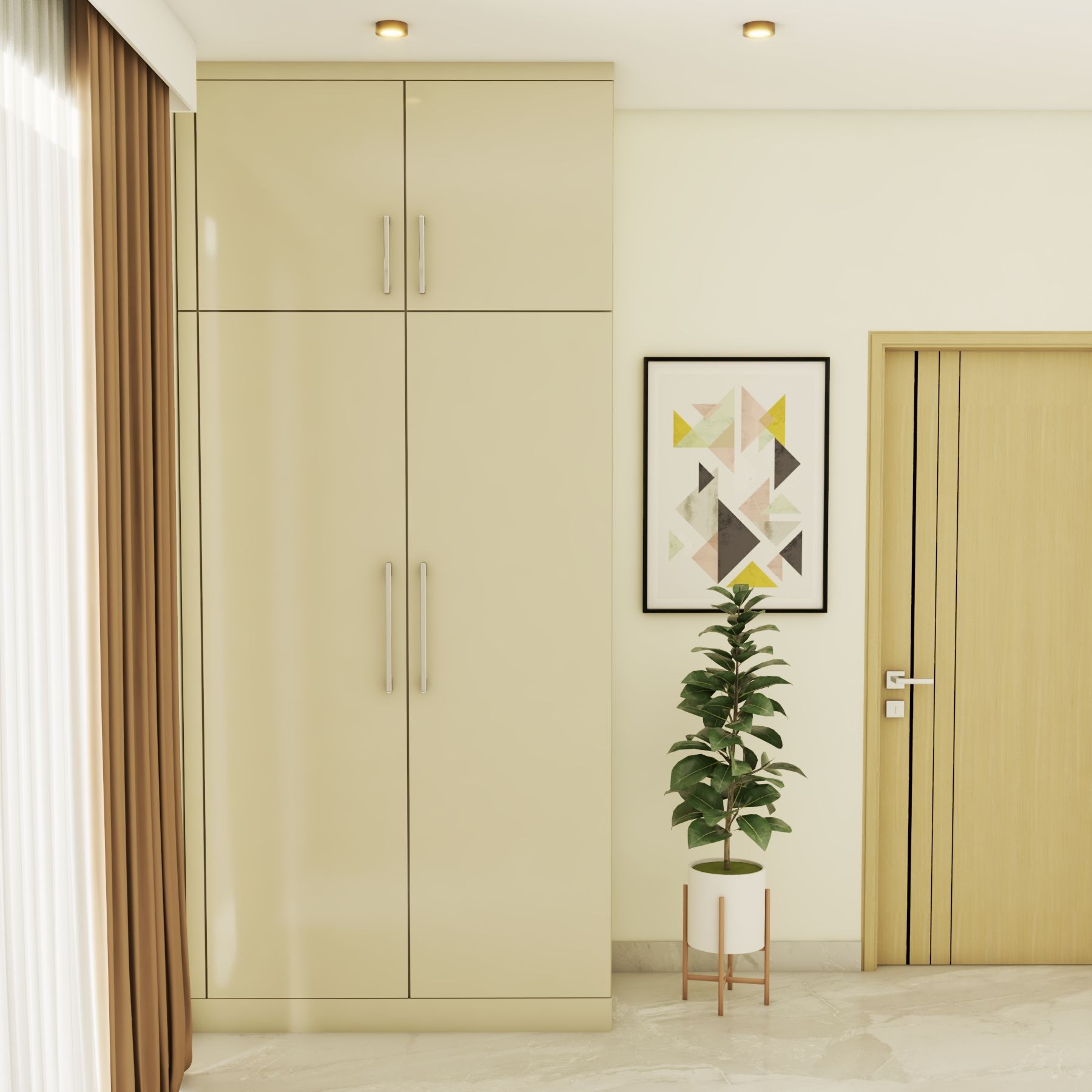 Compact Minimalist Swing Wardrobe Design | Livspace