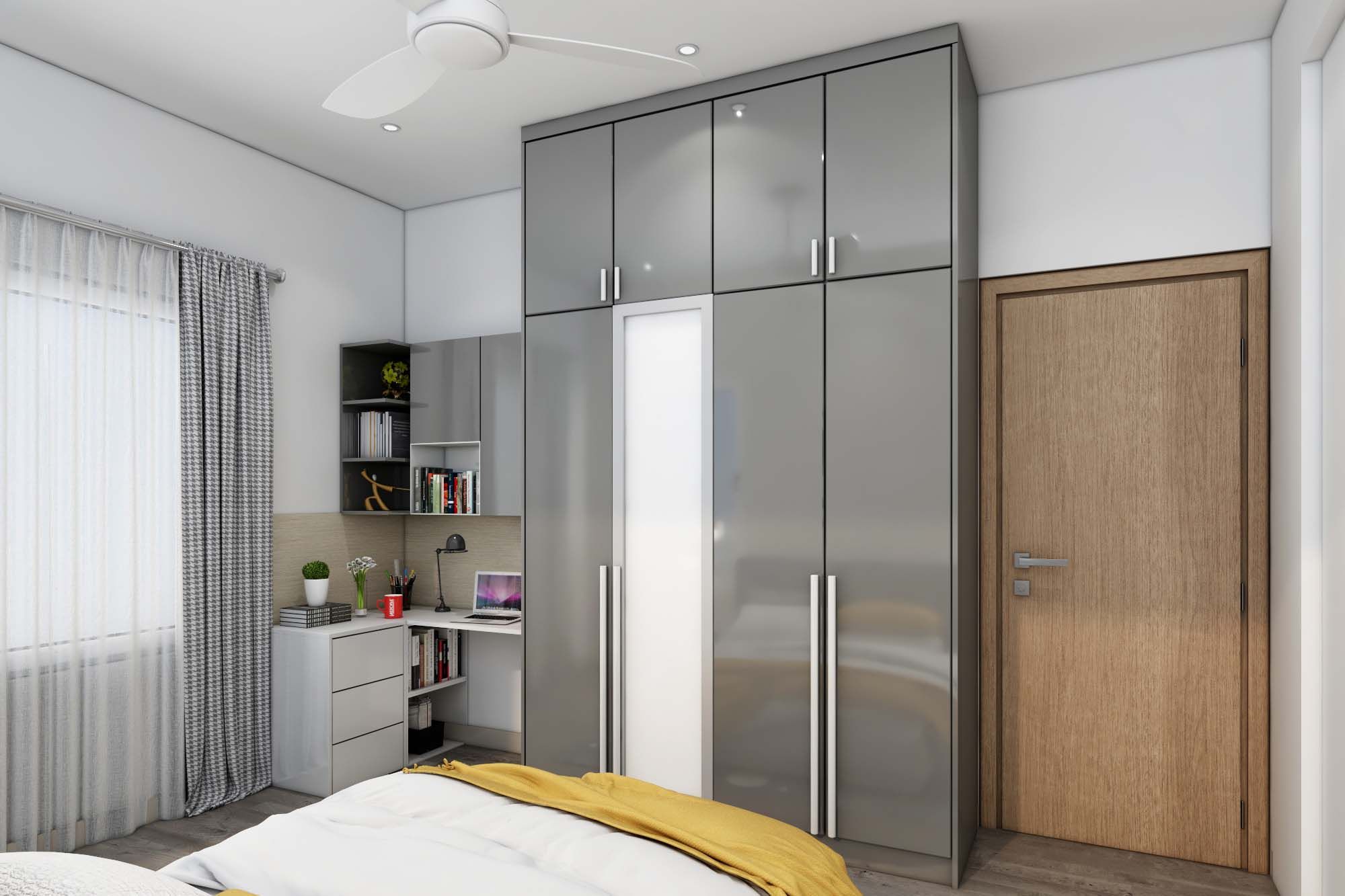 4-Door Swing Wardrobe Design With Loft Storage | Livspace