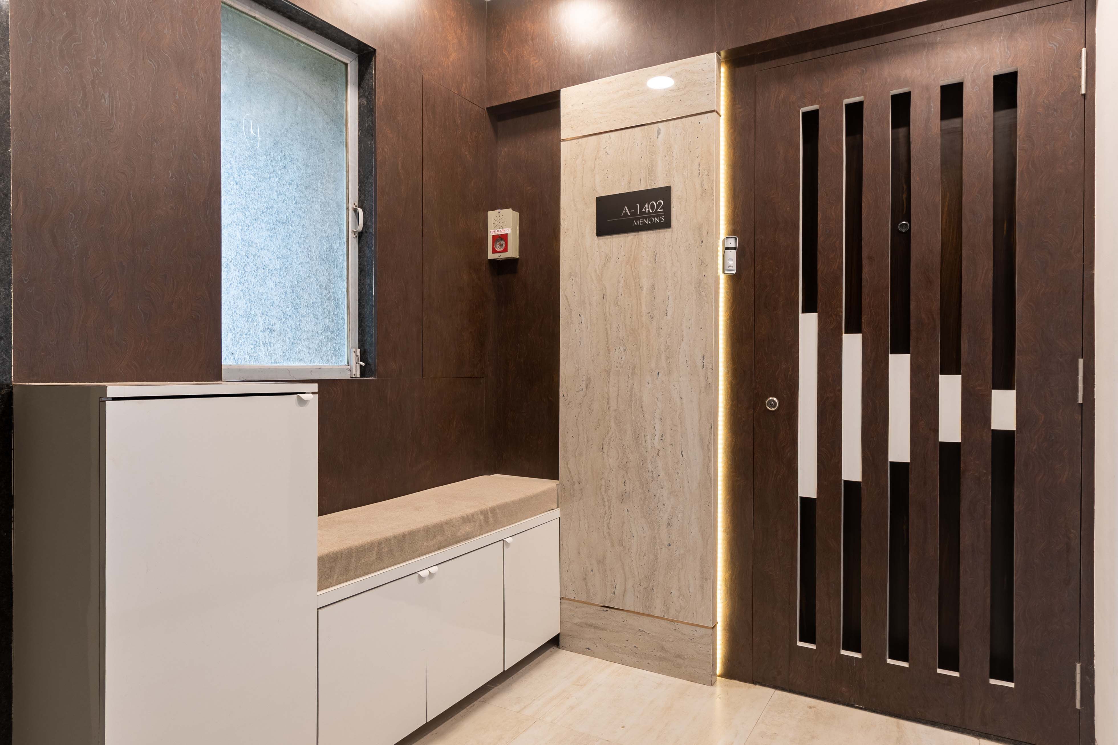 Frosty White Foyer Design Frosted Glass Window | Livspace