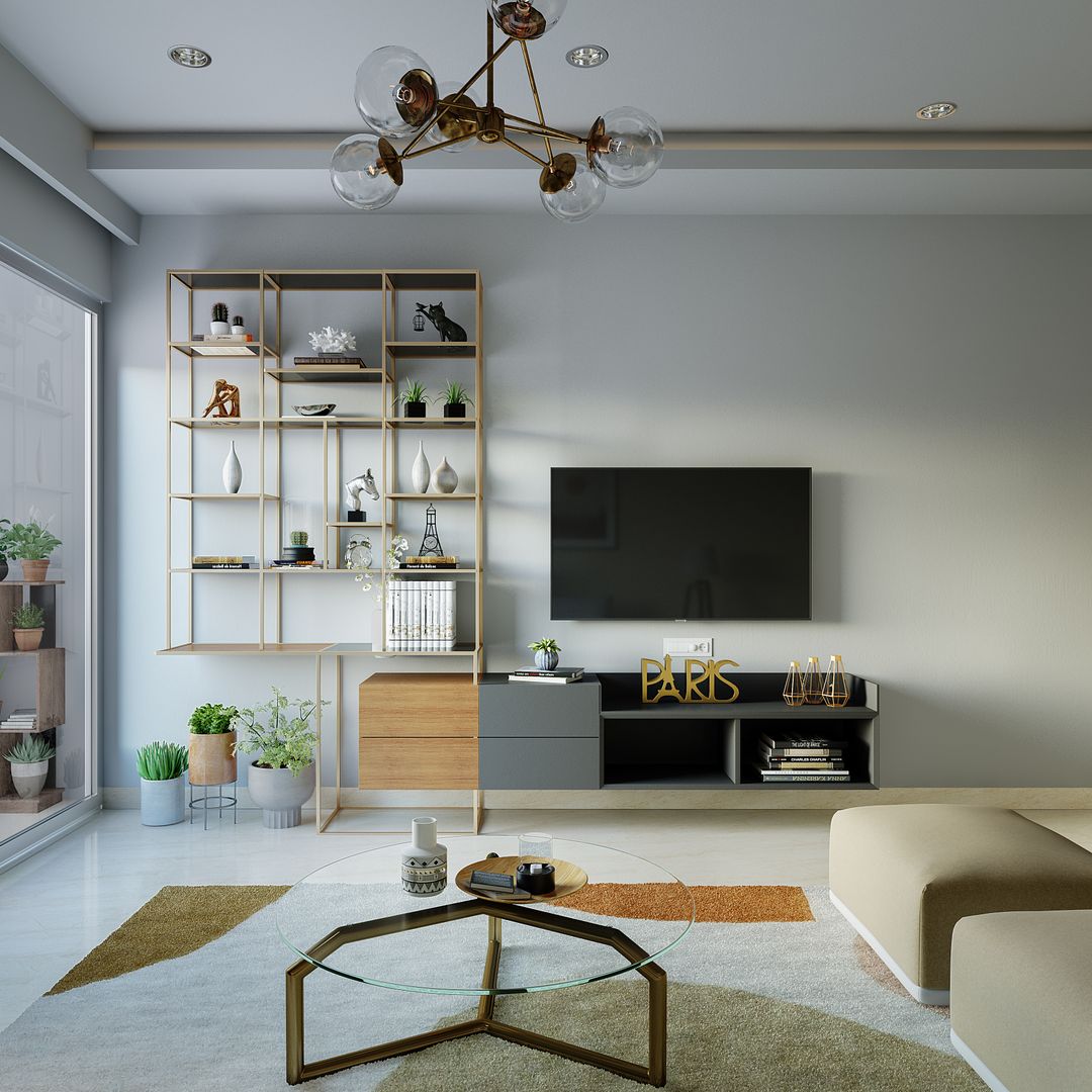 Spacious TV Unit Design With Simple Decor | Livspace