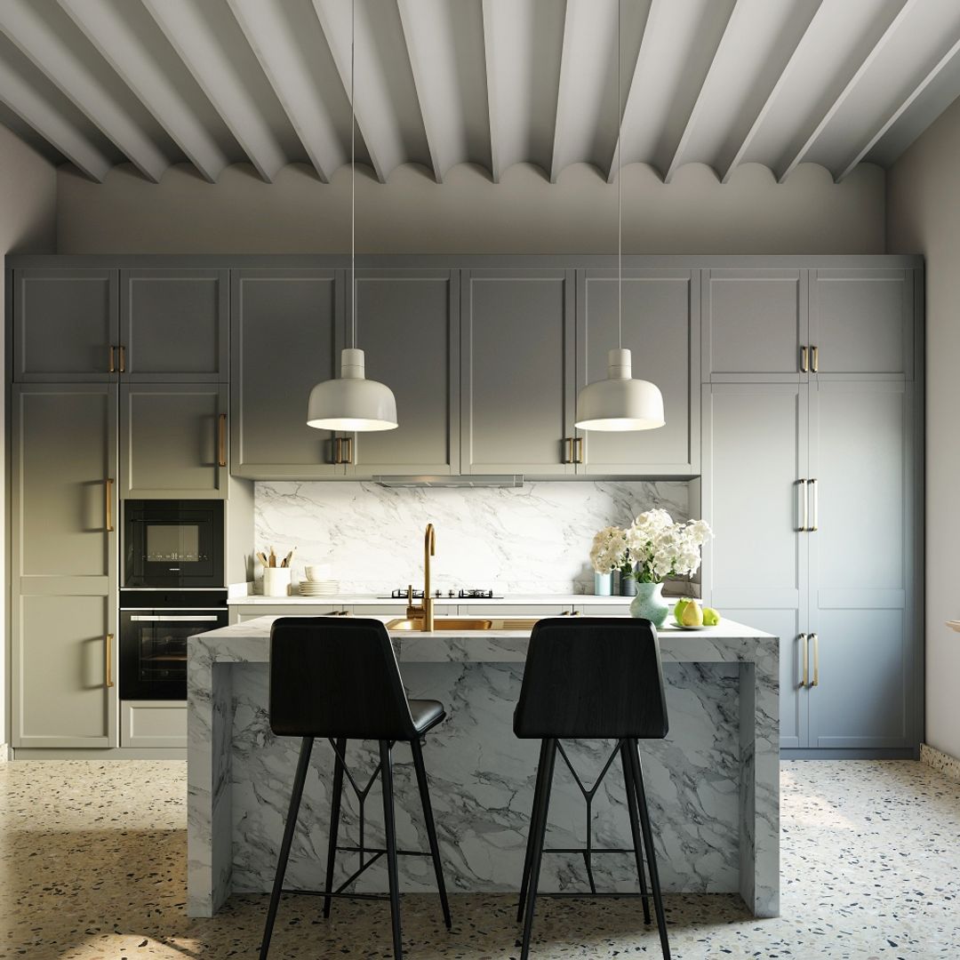 Gypsum False Ceiling With Pendant Lights | Livspace