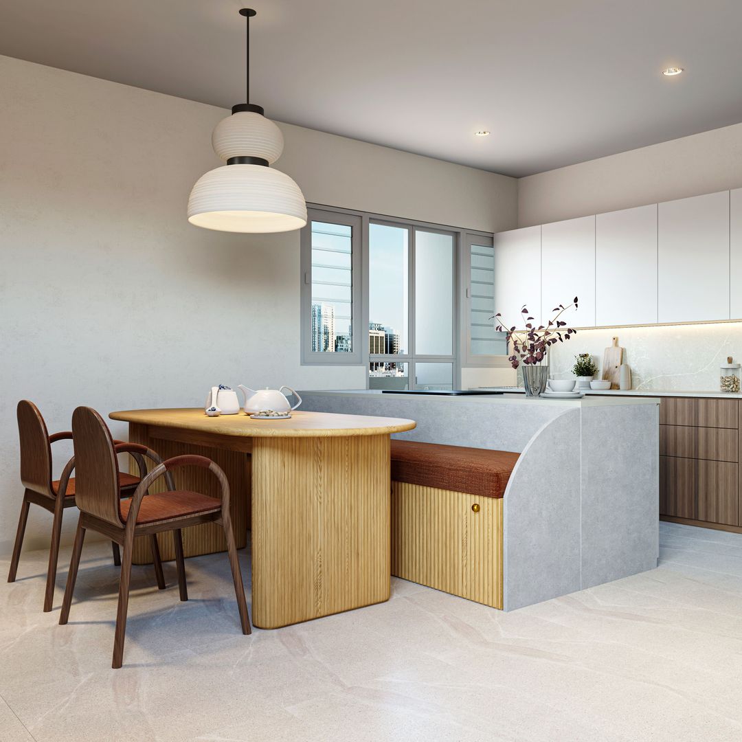 Spacious 4-Seater Dining Room Design | Livspace
