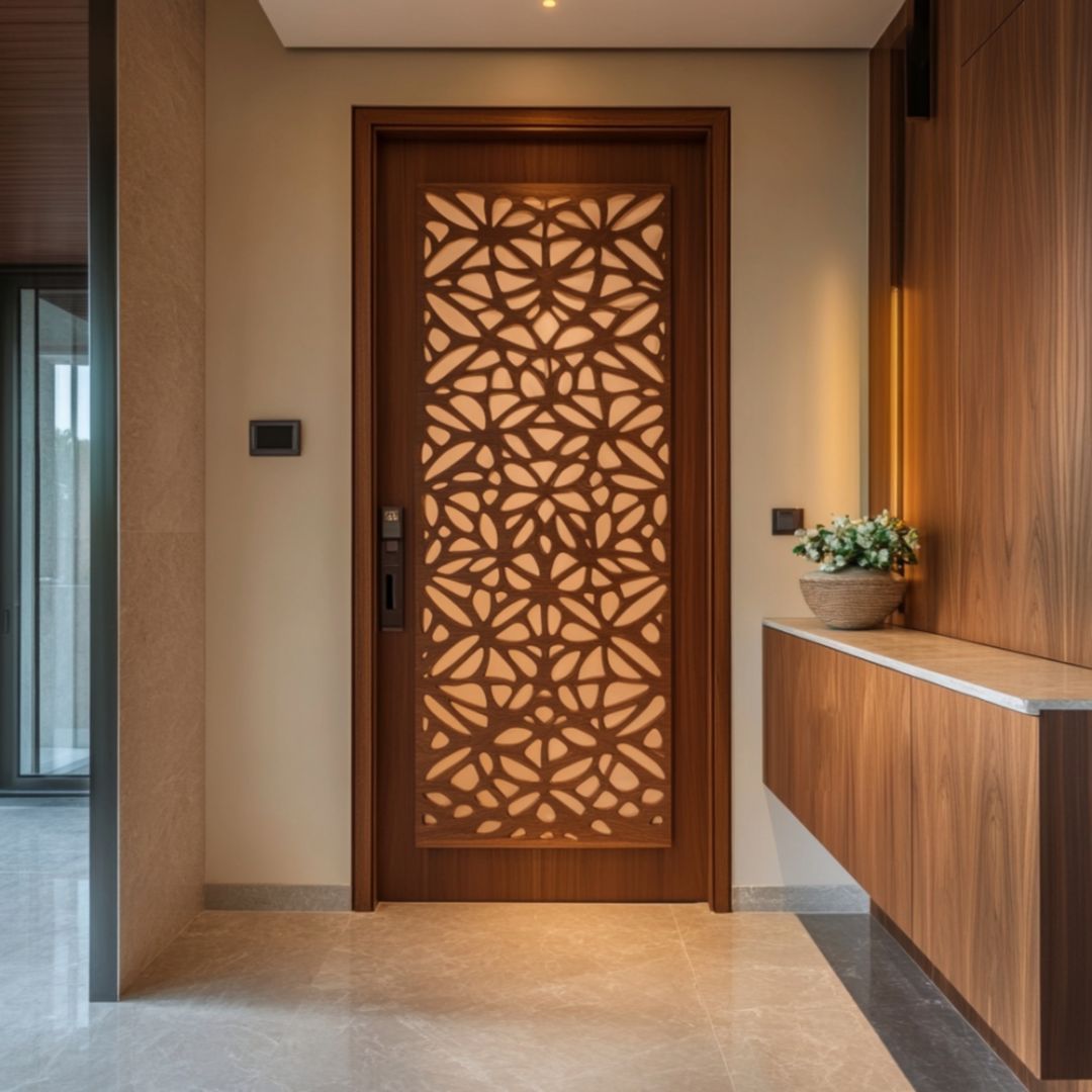 Modern Entrance Door Design With Matte Finish | Livspace