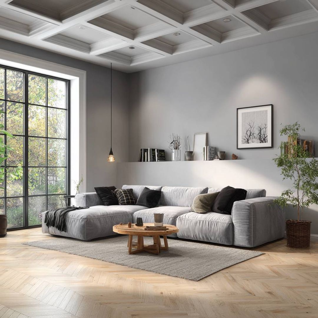 Modern Grey Wall Paint Design With Monochrome Art Highlights | Livspace