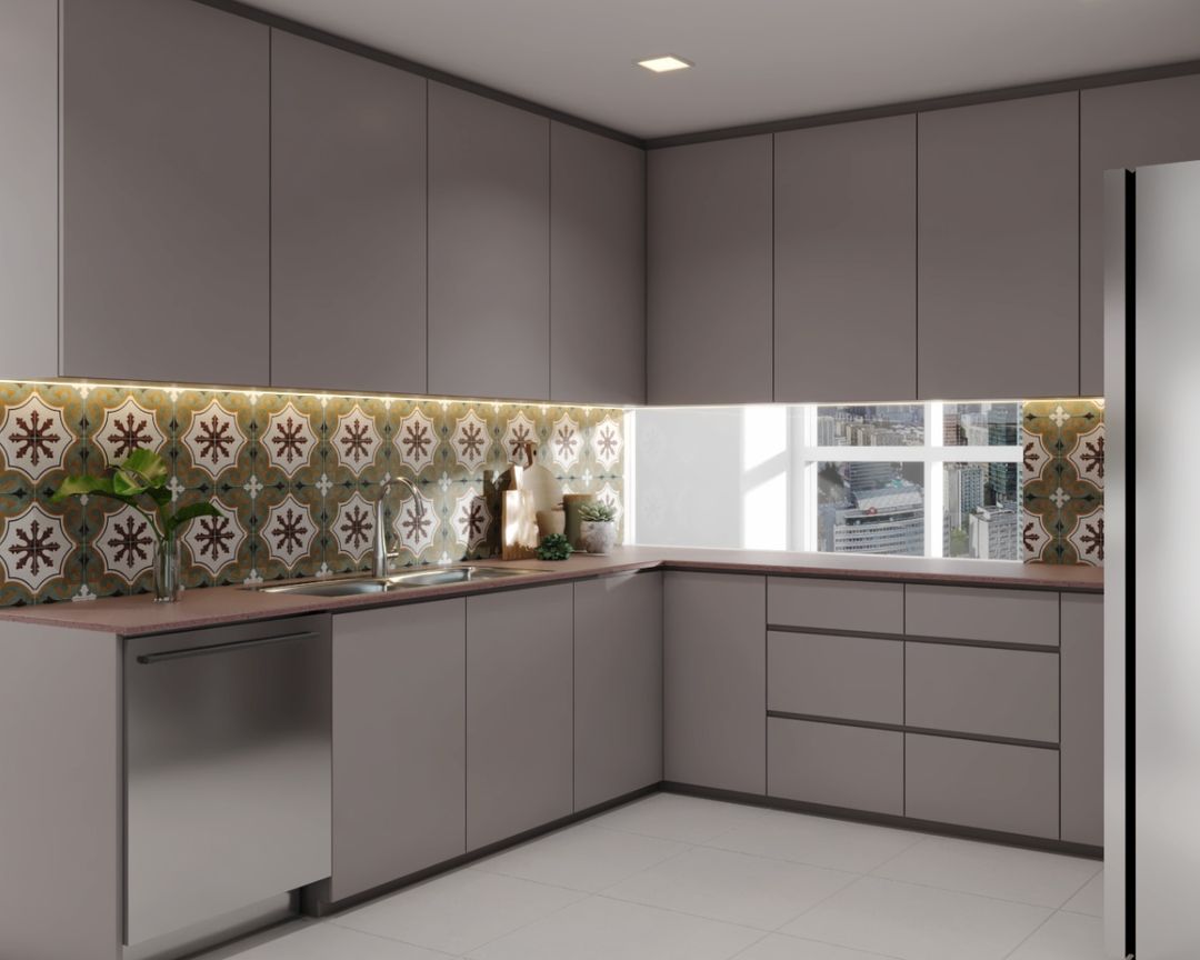 Modular Kitchen Design With Profile Lighting | Livspace