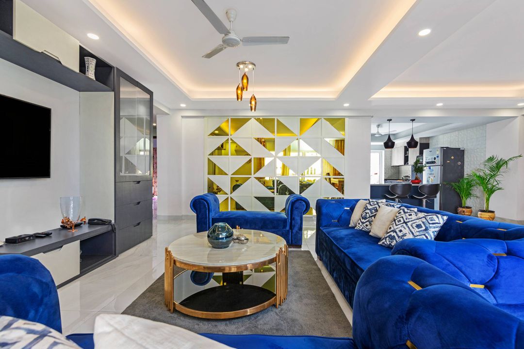 Peripheral False Ceiling Design With Spotlights | Livspace