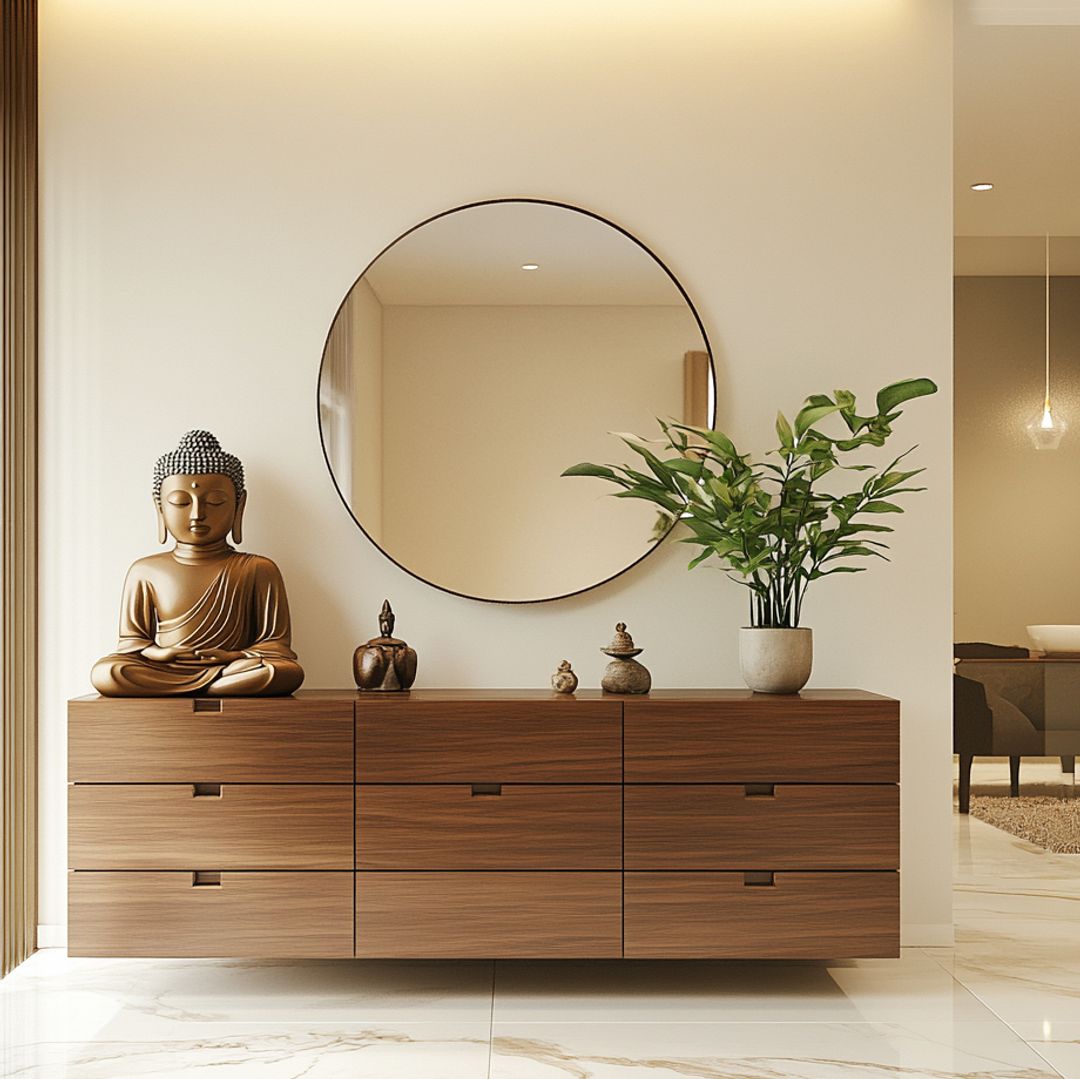 Foyer Design with Contemporary Sandy Fossil Recon Shoe Cabinet with ...