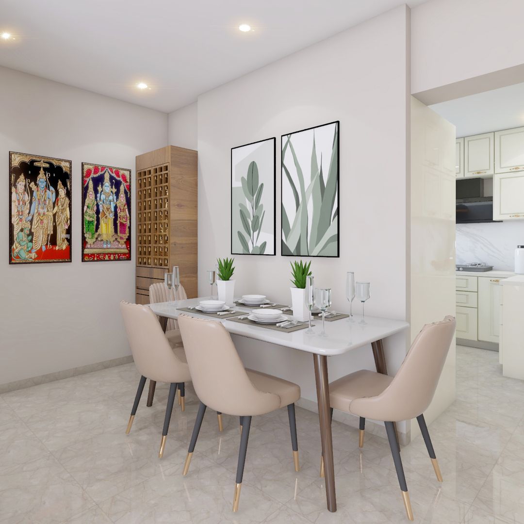 Beige Minimal Flooring Design with Square Tiles | Livspace