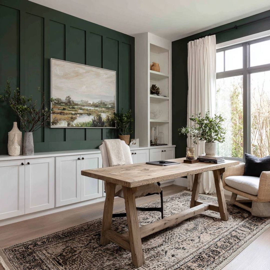 Dark Green Modern Wall Paint Design with Rich Depth and Texture | Livspace