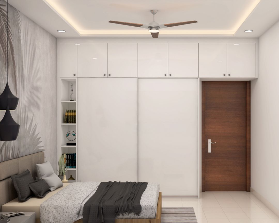 2-Door Contemporary Sliding Wardrobe Design With Full-Height White ...