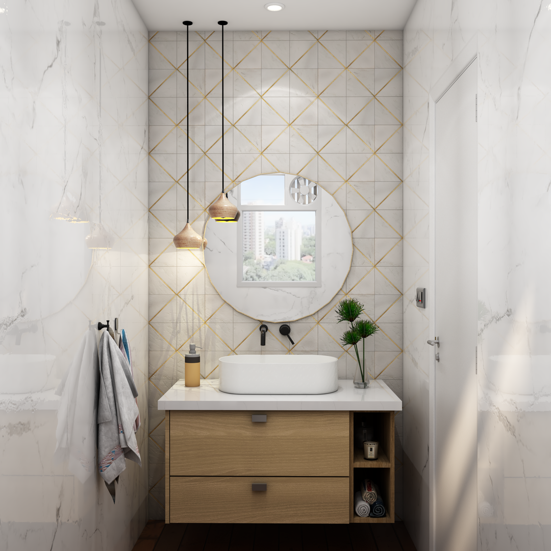 Modern Style Compact Sized Low-Maintenance Bathroom Design | Livspace