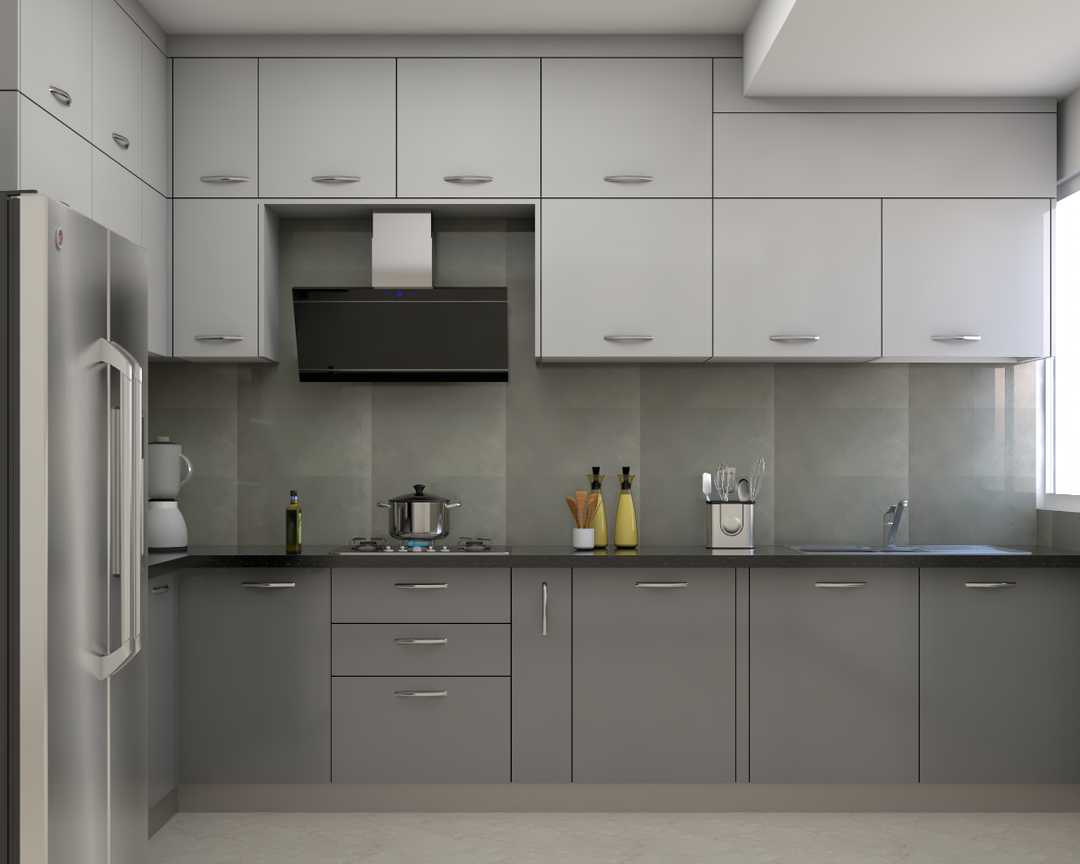 Modern Subtle Toned Kitchen Design With Spacious Interiors | Livspace