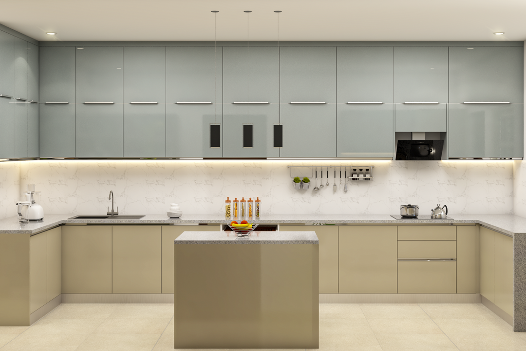 Modern Spacious Kitchen Design With Chimney | Livspace