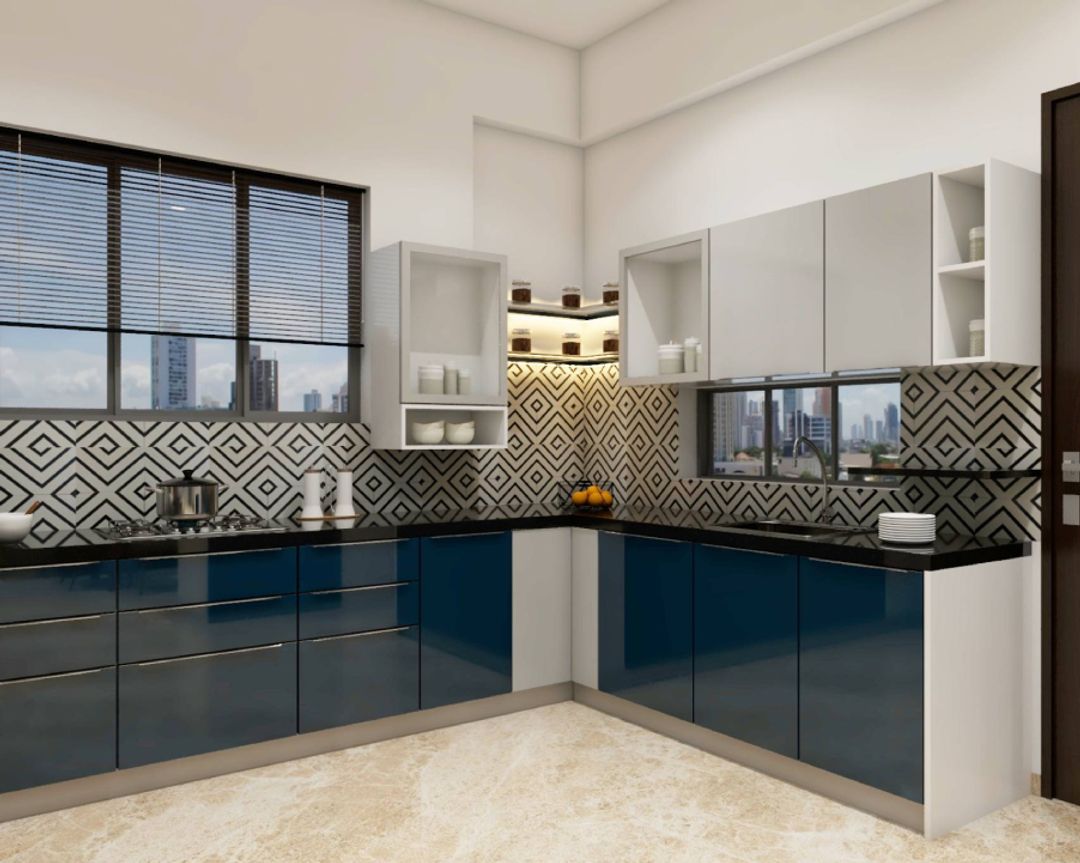 Spacious Kitchen Design With A Granite Countertop - 10X8 Ft | Livspace