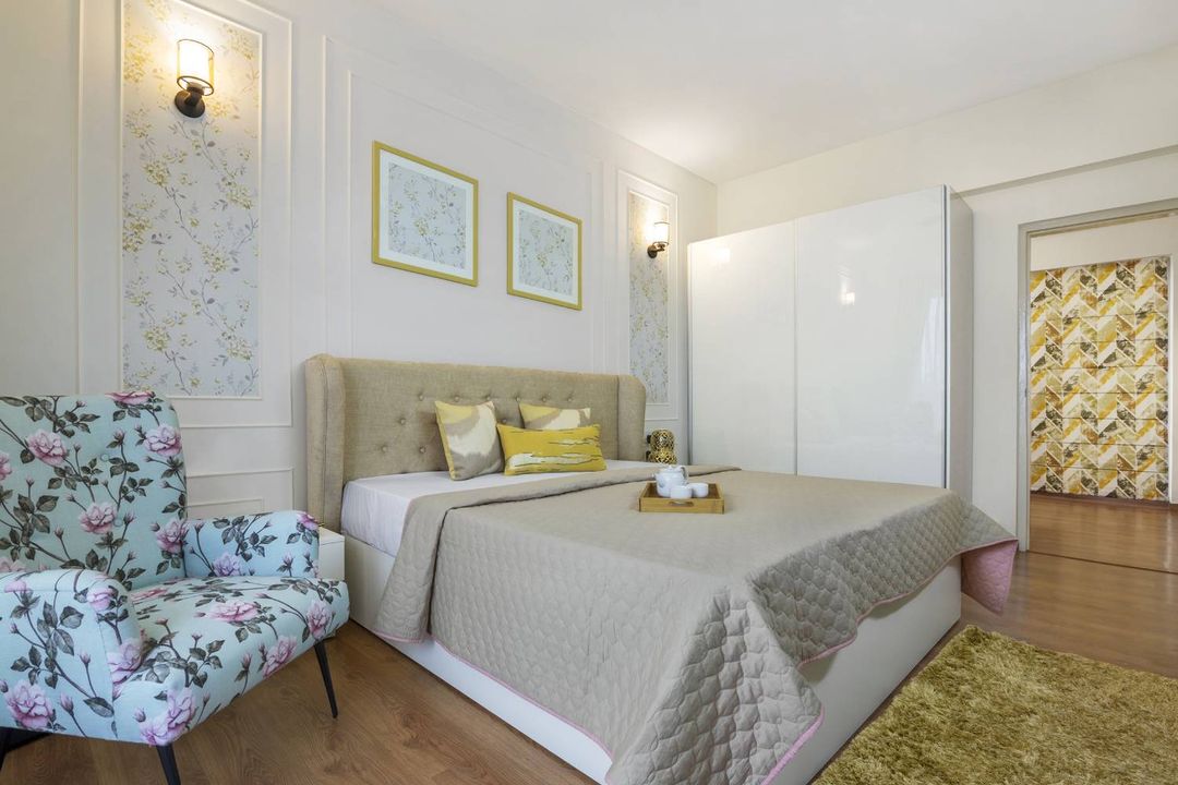 2BHK Gurgaon Flat Contemporary Design with Budget-Friendly Premium Wall ...