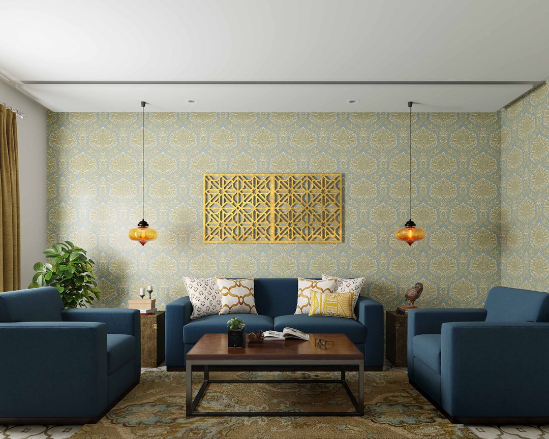 Single-Layered False Ceiling Design With Groove For Living Rooms | Livspace