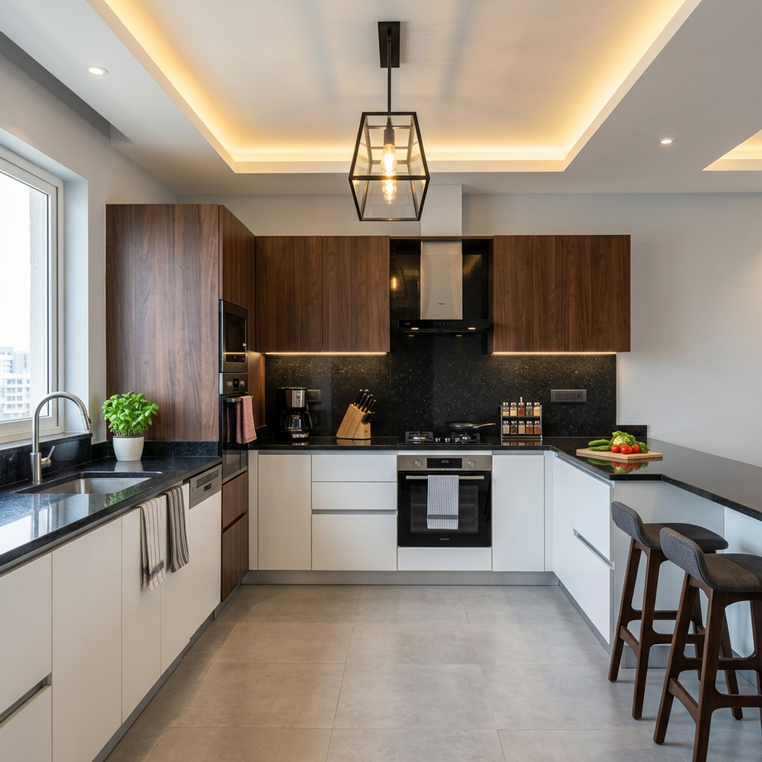 Modern False Ceiling Design with Peripheral Gypsum Structure and Cove ...