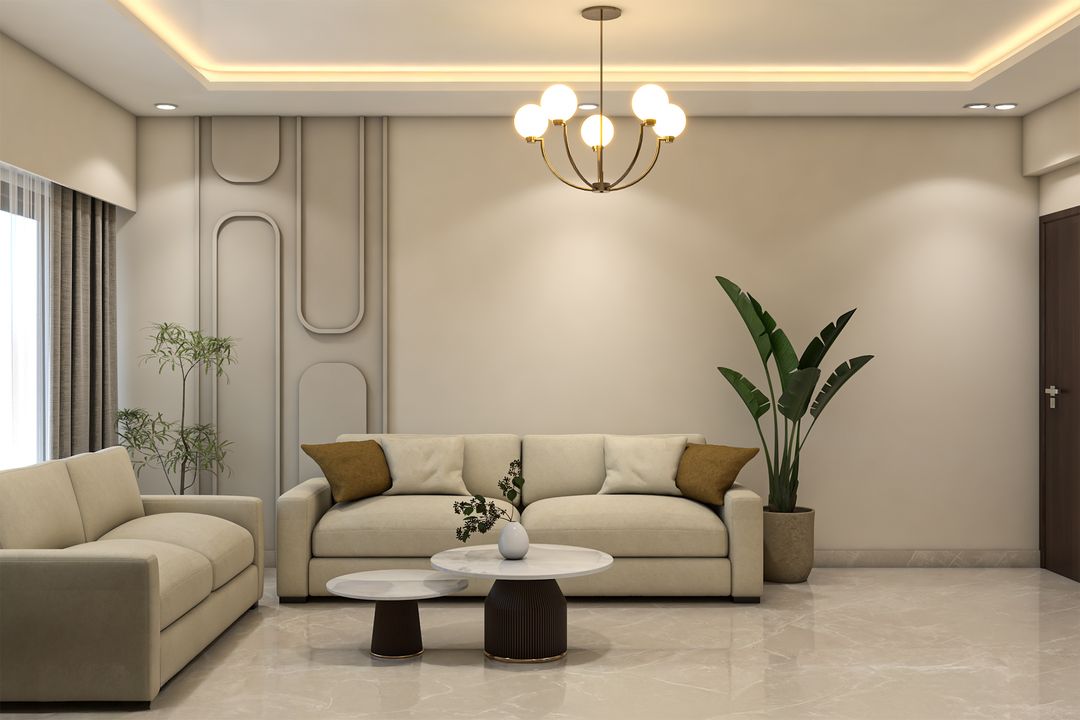 Modern Single Layer False Ceiling Design with Gypsum Panels and Paint ...