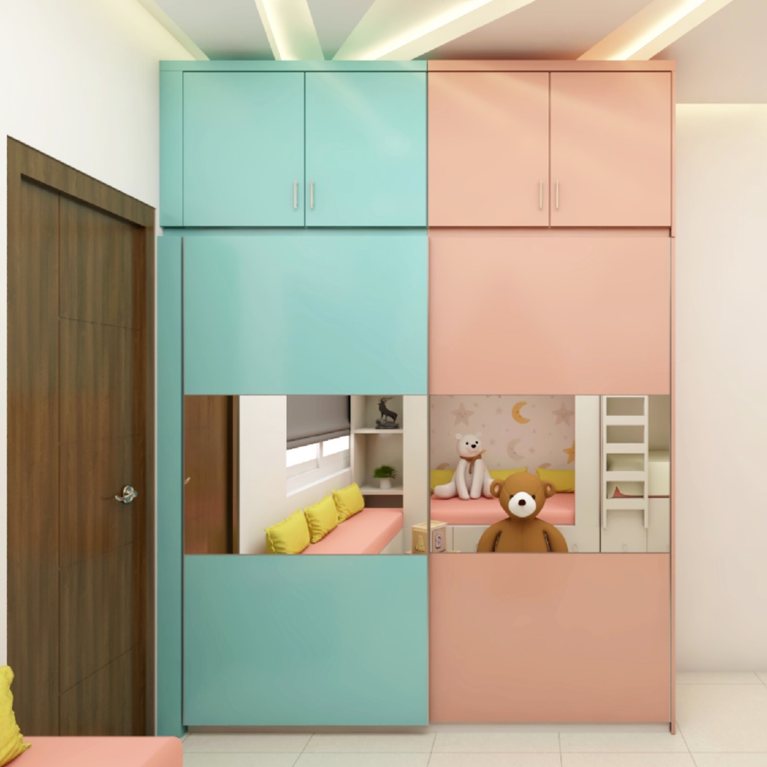 Contemporary Neutral Toned Compact Kids Bedroom Design | Livspace