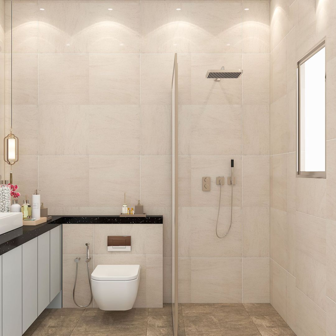 Maximum Storage Convenient Modern Styled Bathroom Design | Livspace Maximum Storage Convenient Modern Styled Bathroom Design | Livspace