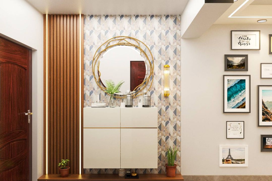 Contemporary Style Foyer With Strip Lighting | Livspace
