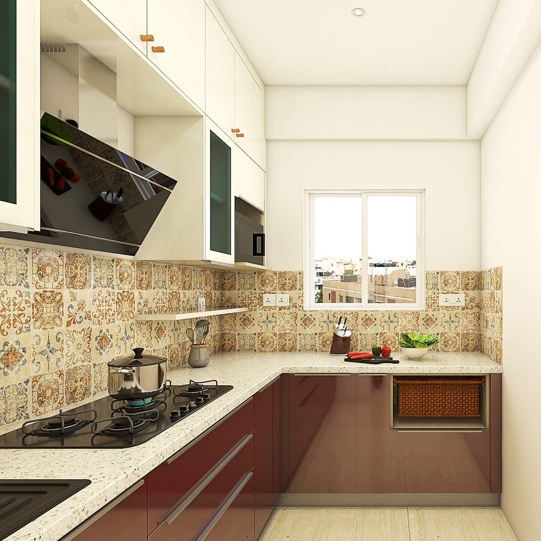 Low Maintenance Modern Style Spacious Elegant Kitchen Design | Livspace