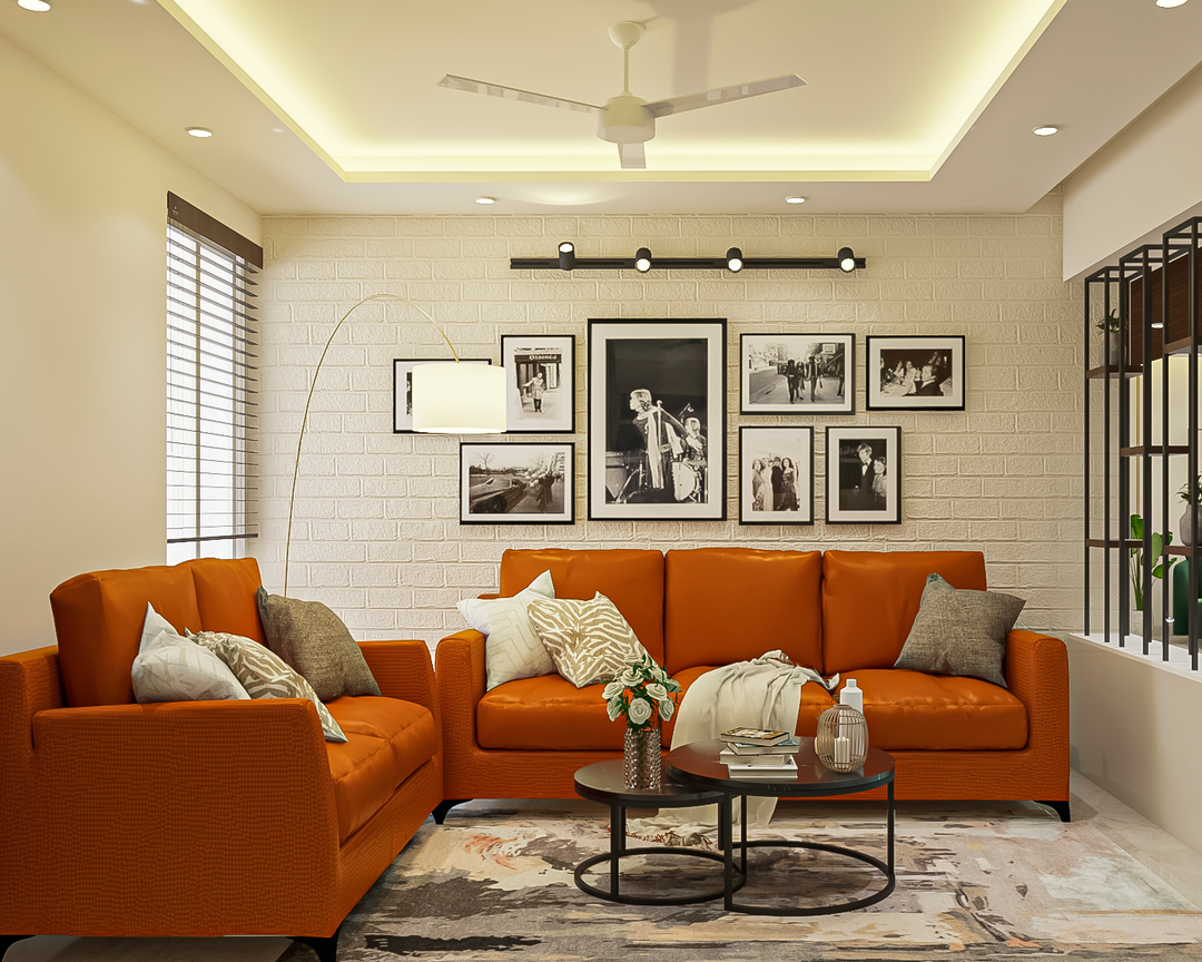 Compact Living Room Design With 2-Seater Sofa | Livspace