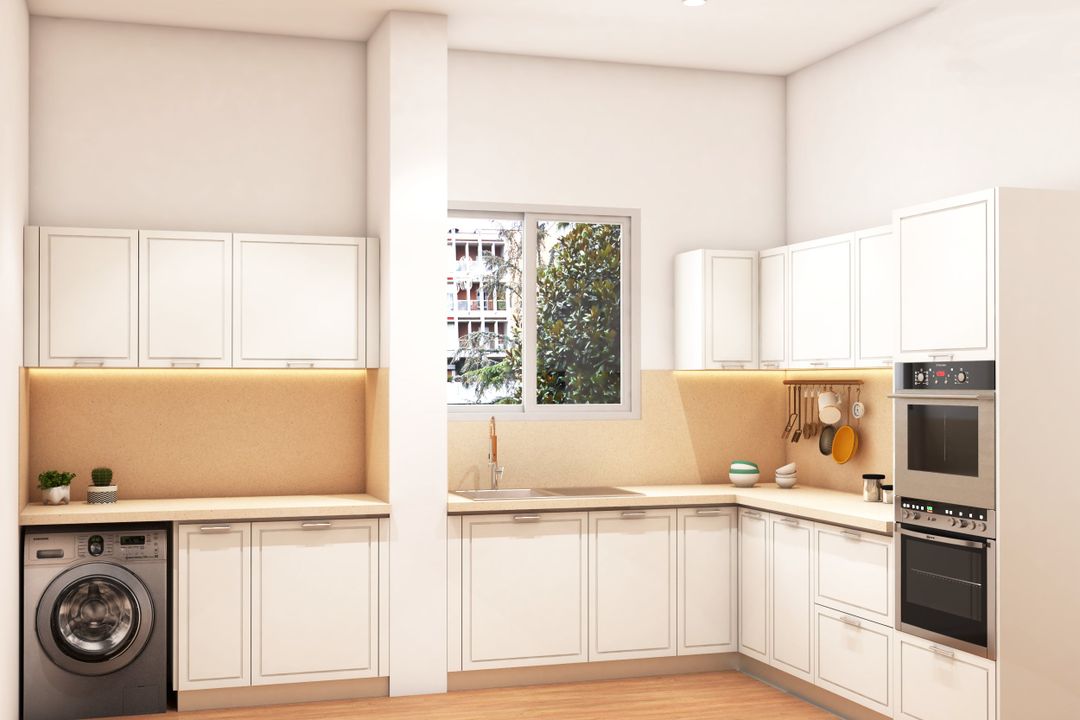 Maximum Storage Convenient Modern Style Kitchen Design | Livspace