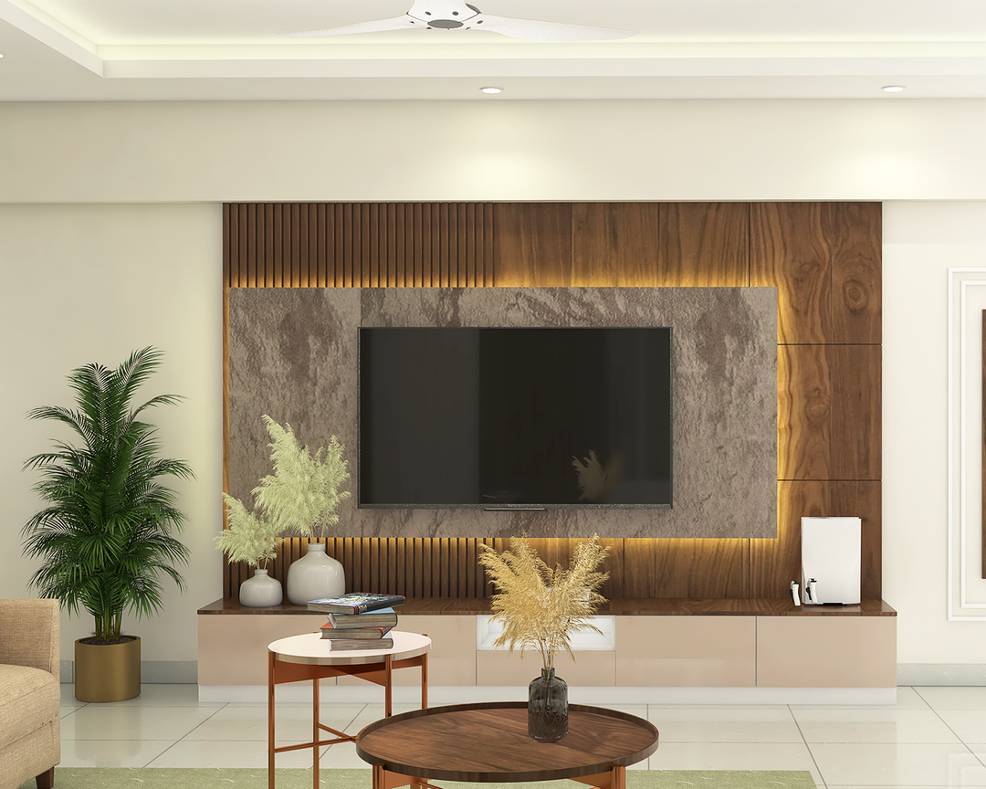 Spacious Dual-Tone TV Unit Design | Livspace