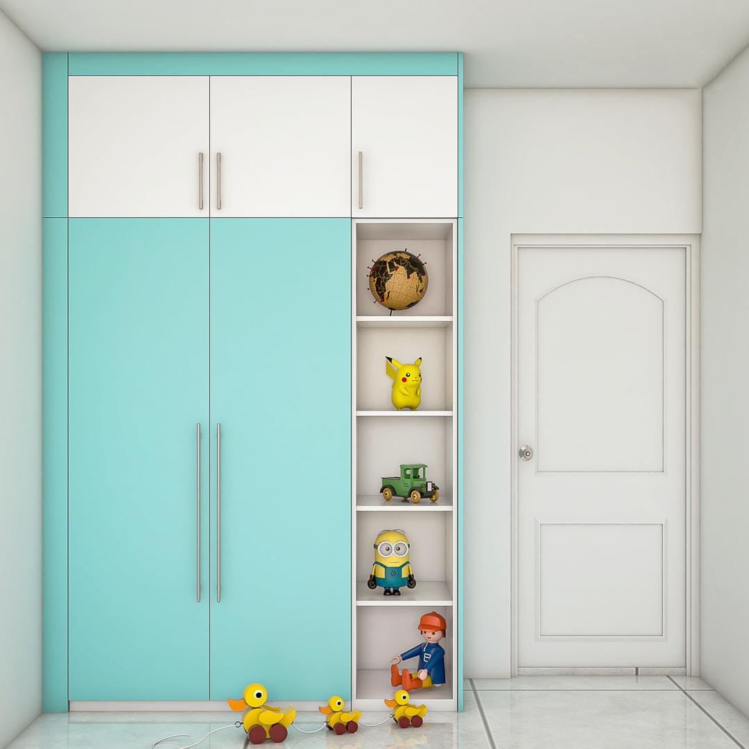 Dual Tone Hinged Modern Cupboard Design With Shelves | Livspace