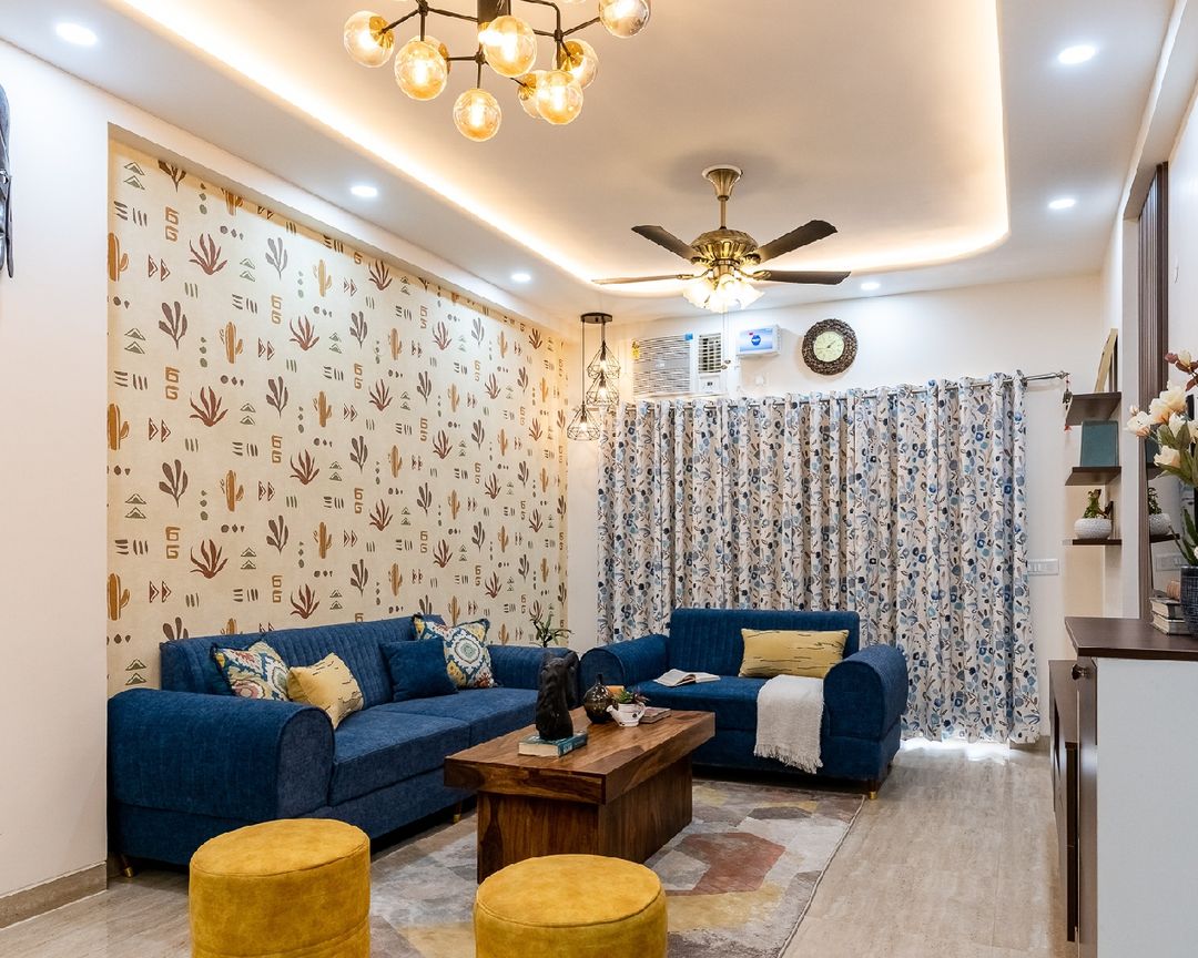 Single-Layered False Ceiling With Cove Lights | Livspace