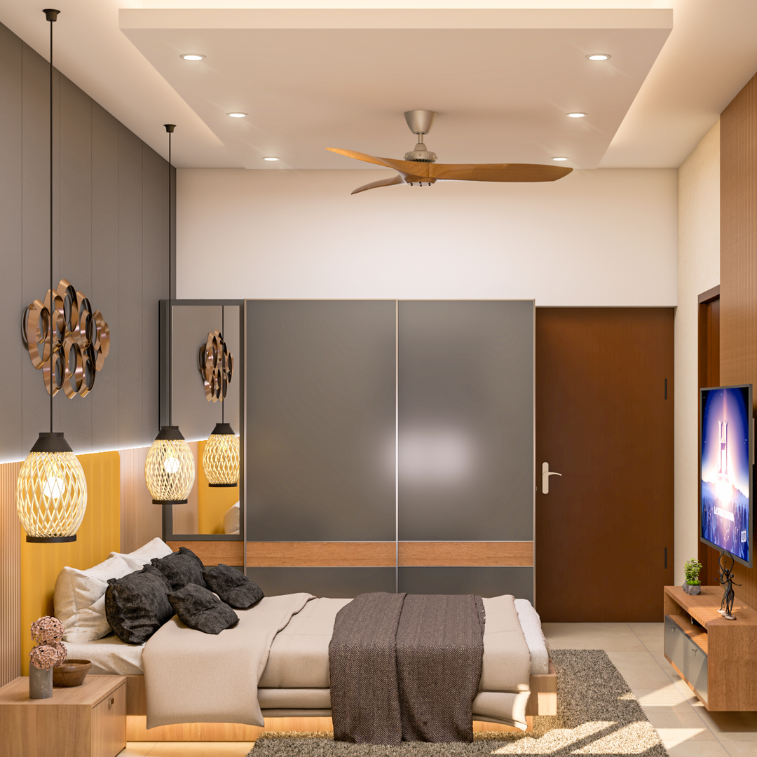 Spacious Single-Layered False Ceiling Design | Livspace