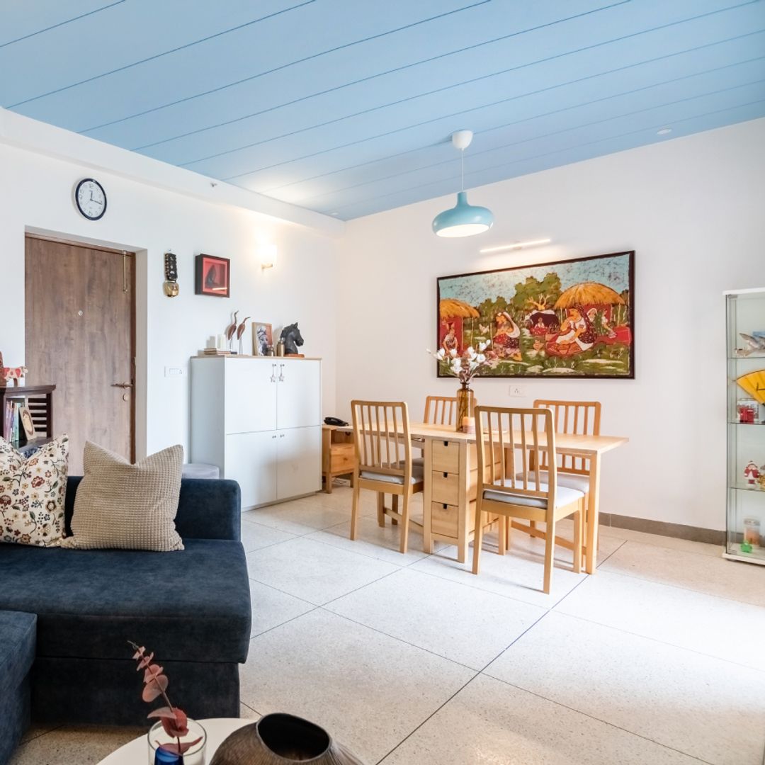 Contemporary Beige Tiles Design With A Glossy Finish | Livspace