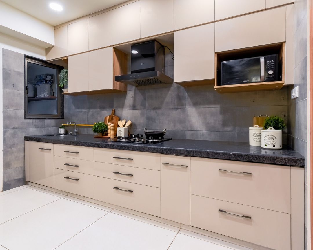 Glossy Ceramic Tiles Design For Kitchen Walls | Livspace