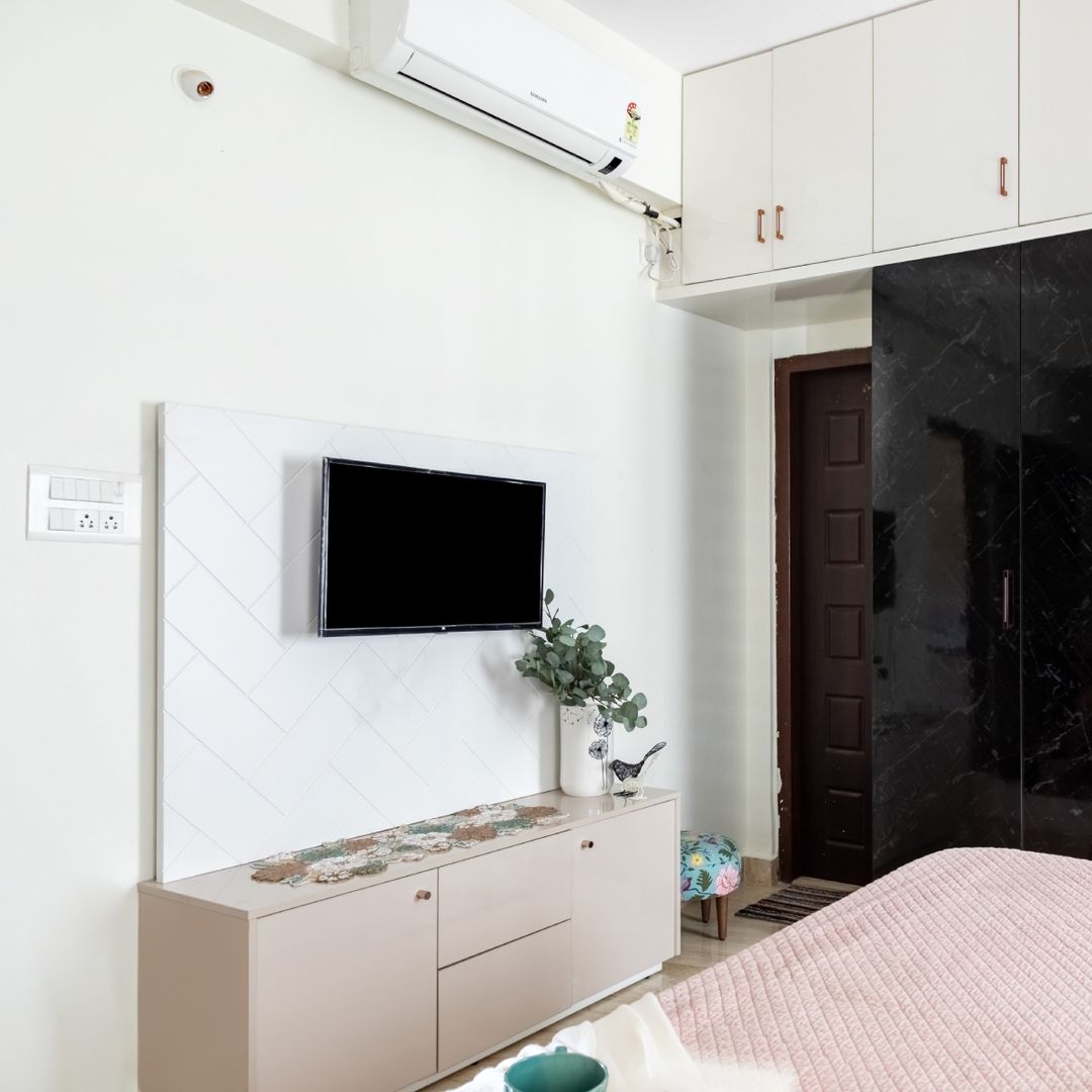 Spacious TV Unit Design With 3D Wall Panel | Livspace