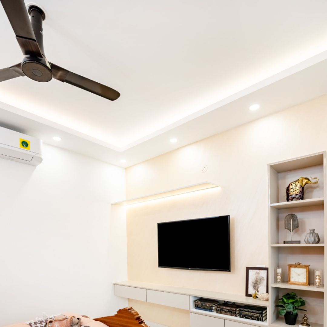 Modern False Ceiling Design With Hanging Lights | Livspace