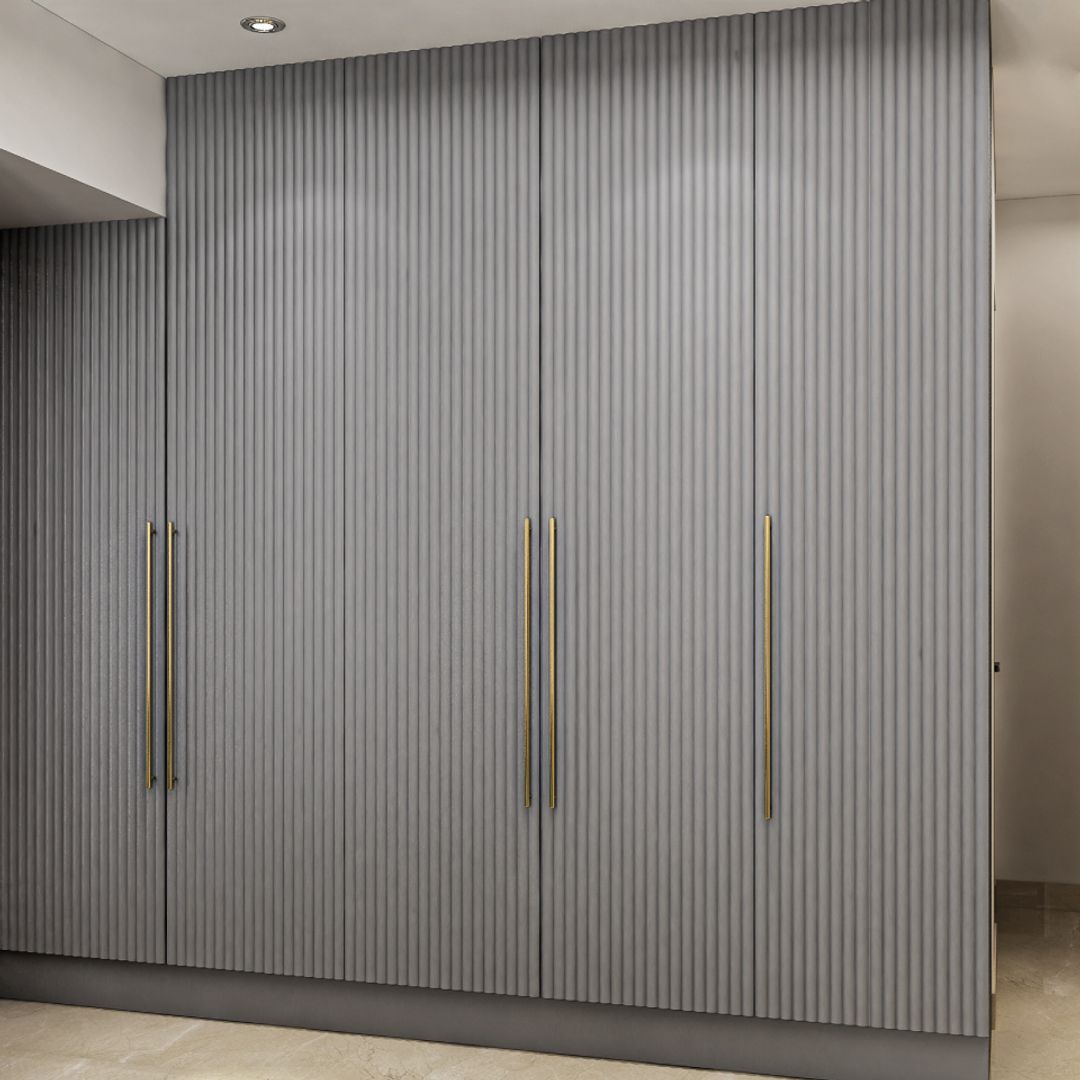 Grey Full-Length Swing Wardrobe Design | Livspace