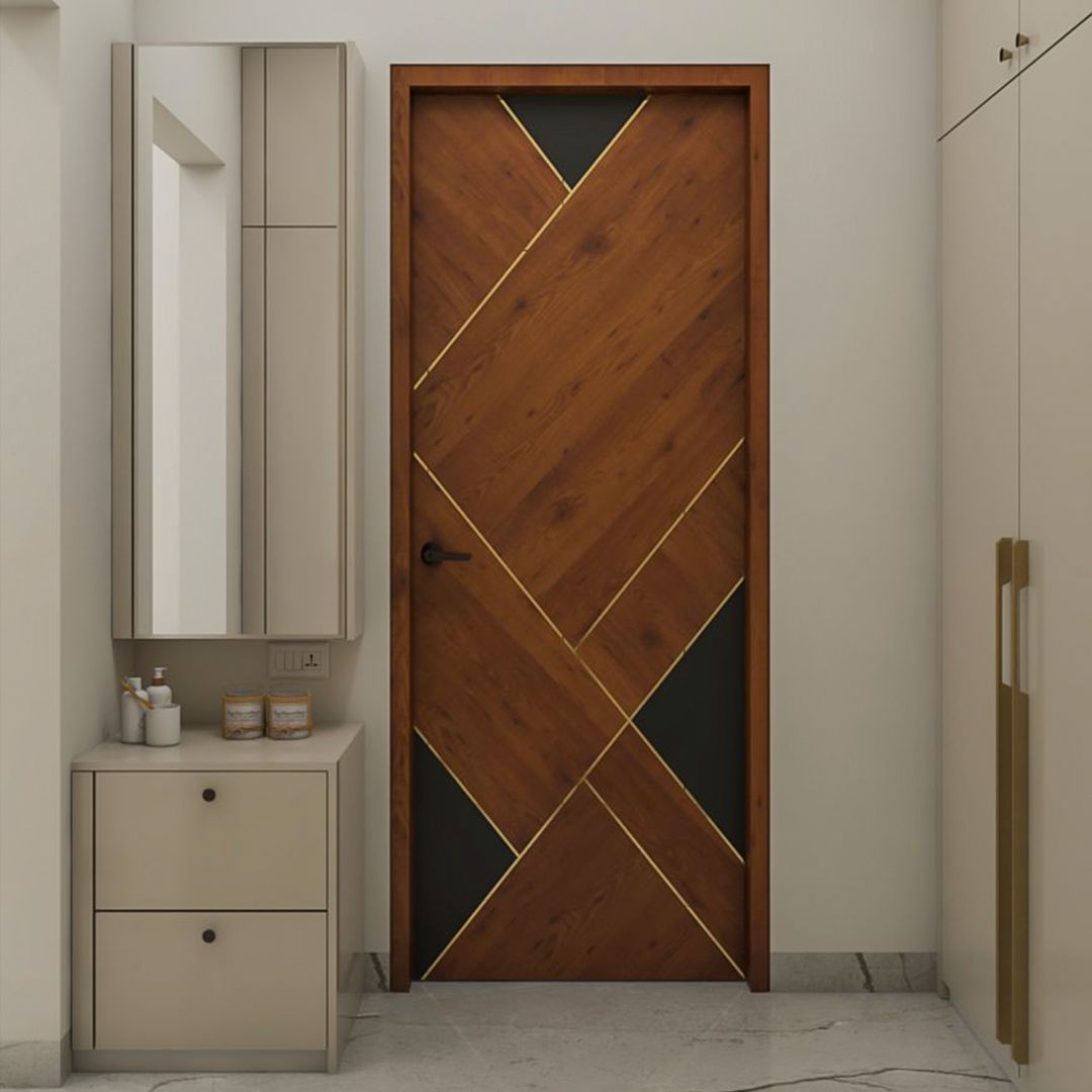 Durable Modern Matte Finish Bathroom Door Design with Sleek Swing ...