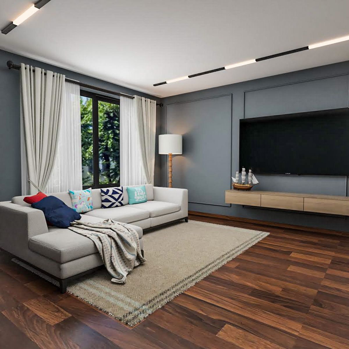 Contemporary White Single-Layered Ceiling Design With Black And White ... Contemporary White Single-Layered Ceiling Design With Black And White ...