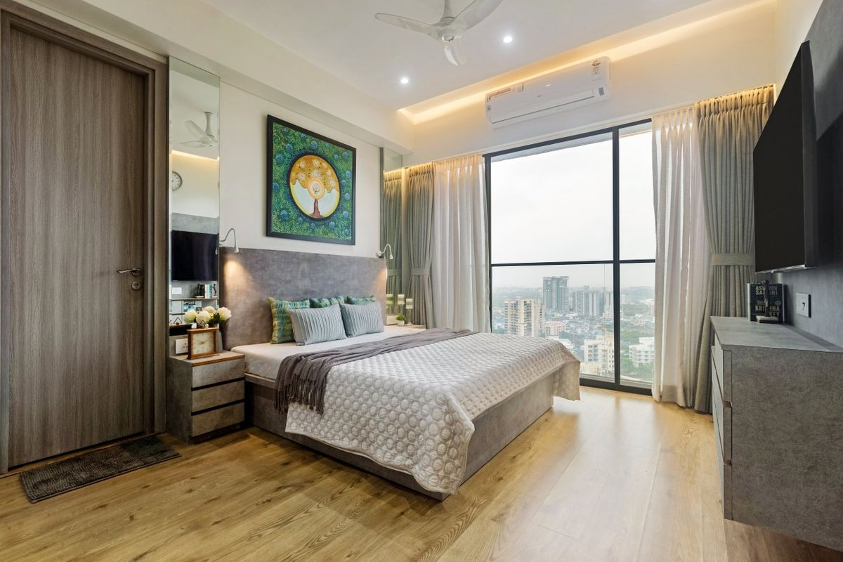 Plain False Ceiling With Two Side Cove Lights | Livspace