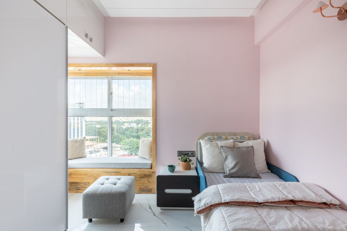 UPVC Window Design With Wooden Panelling | Livspace