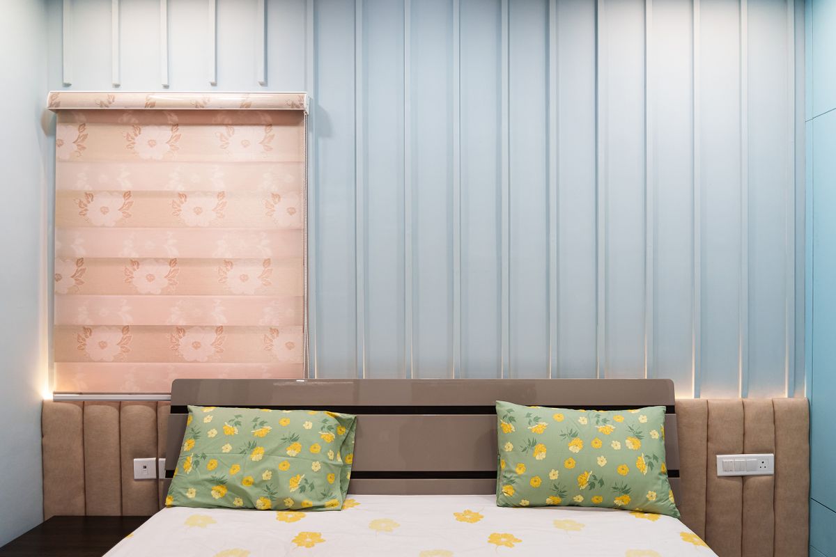 3BHK Modern Style Interior Design in Hyderabad with Wooden Slatted Side ...