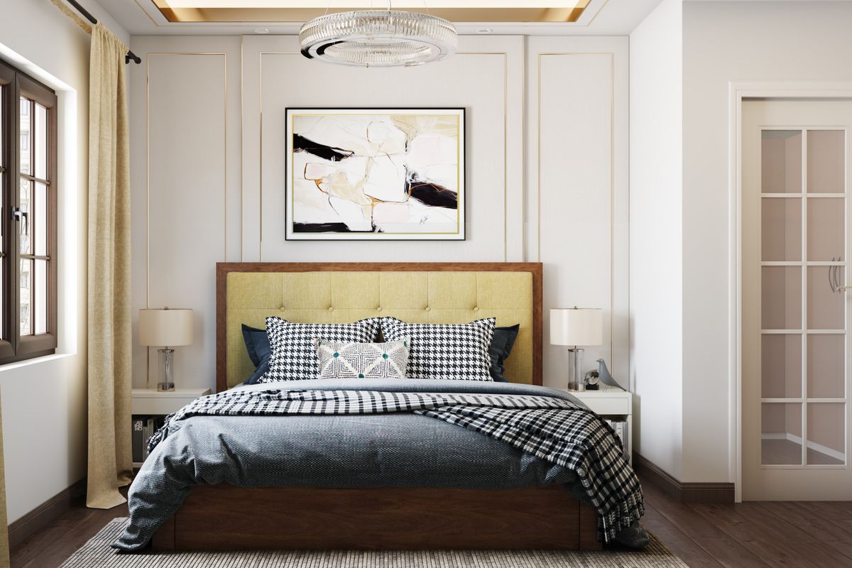 Classic Compact Master Bedroom With Unique Interiors | Livspace