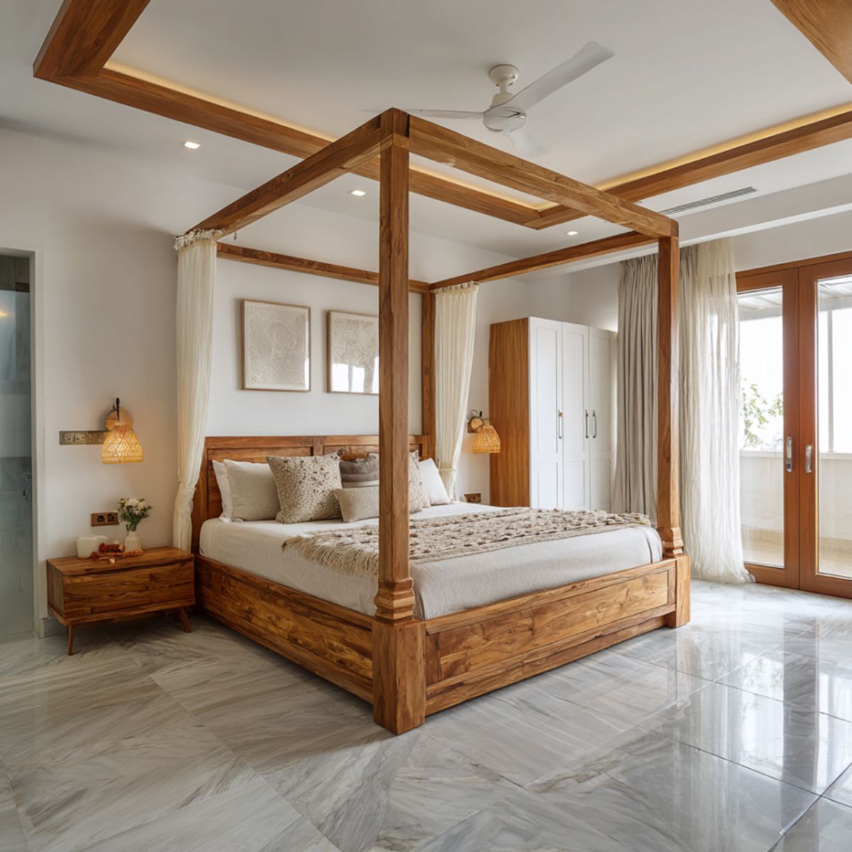 Classic Gypsum False Ceiling Design With Cove Light and Wooden Finish ...