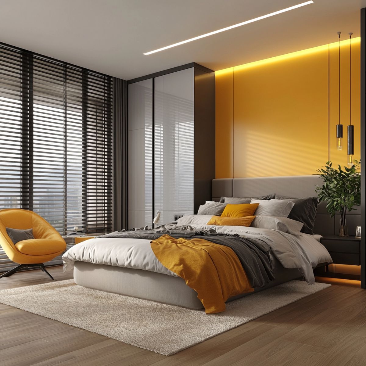 Yellow Wall Paint Design in Modern Style: Easy to Clean and ...