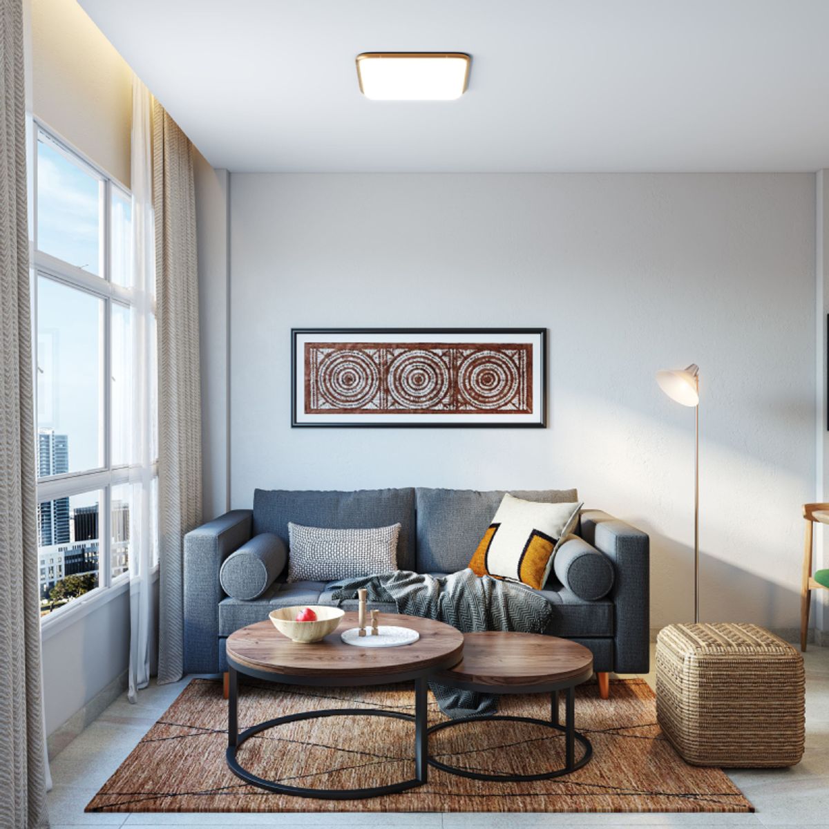 Gypsum False Ceiling With A Seamless White Finish | Livspace