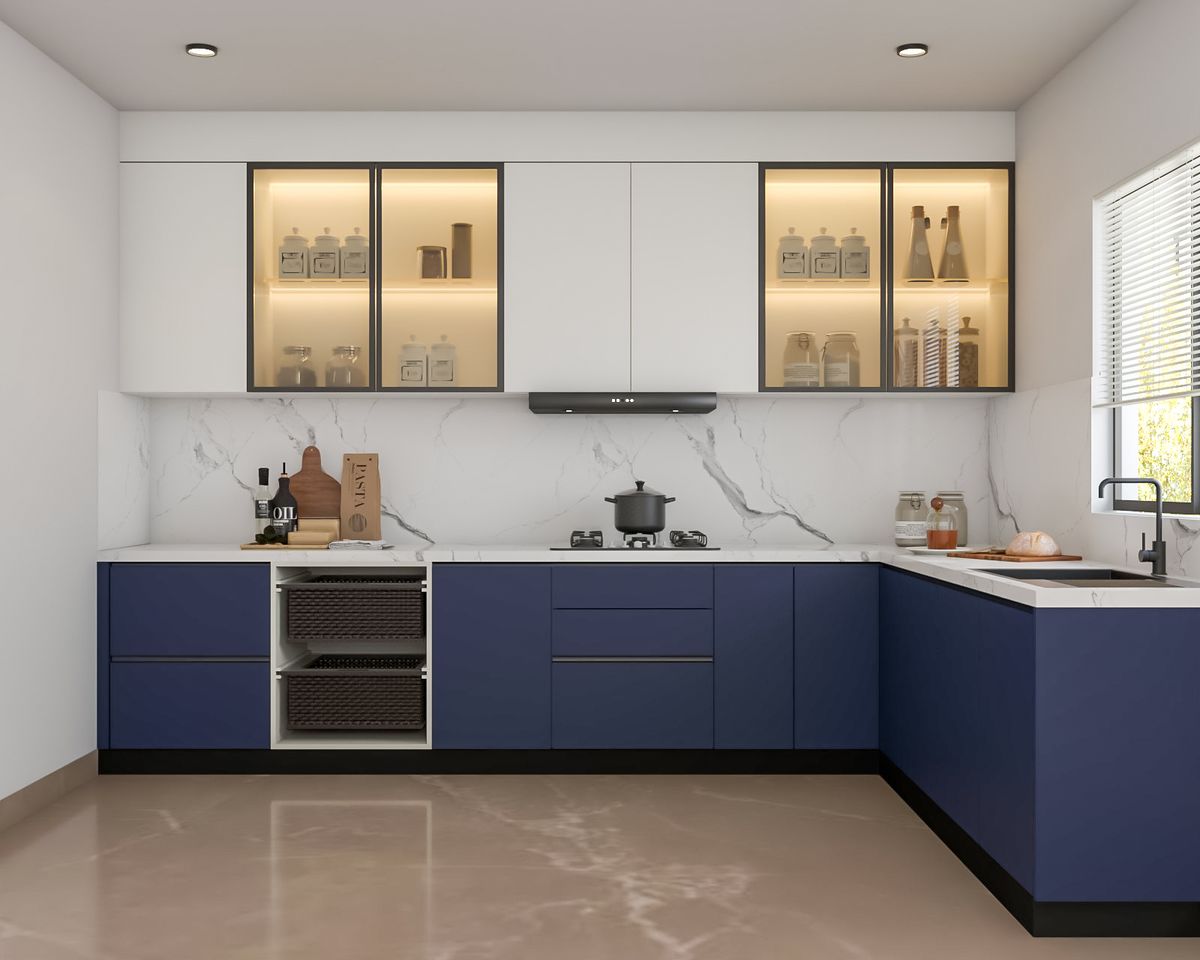 Smart Storage: Compact Contemporary L-Shaped Kitchen Design With ...