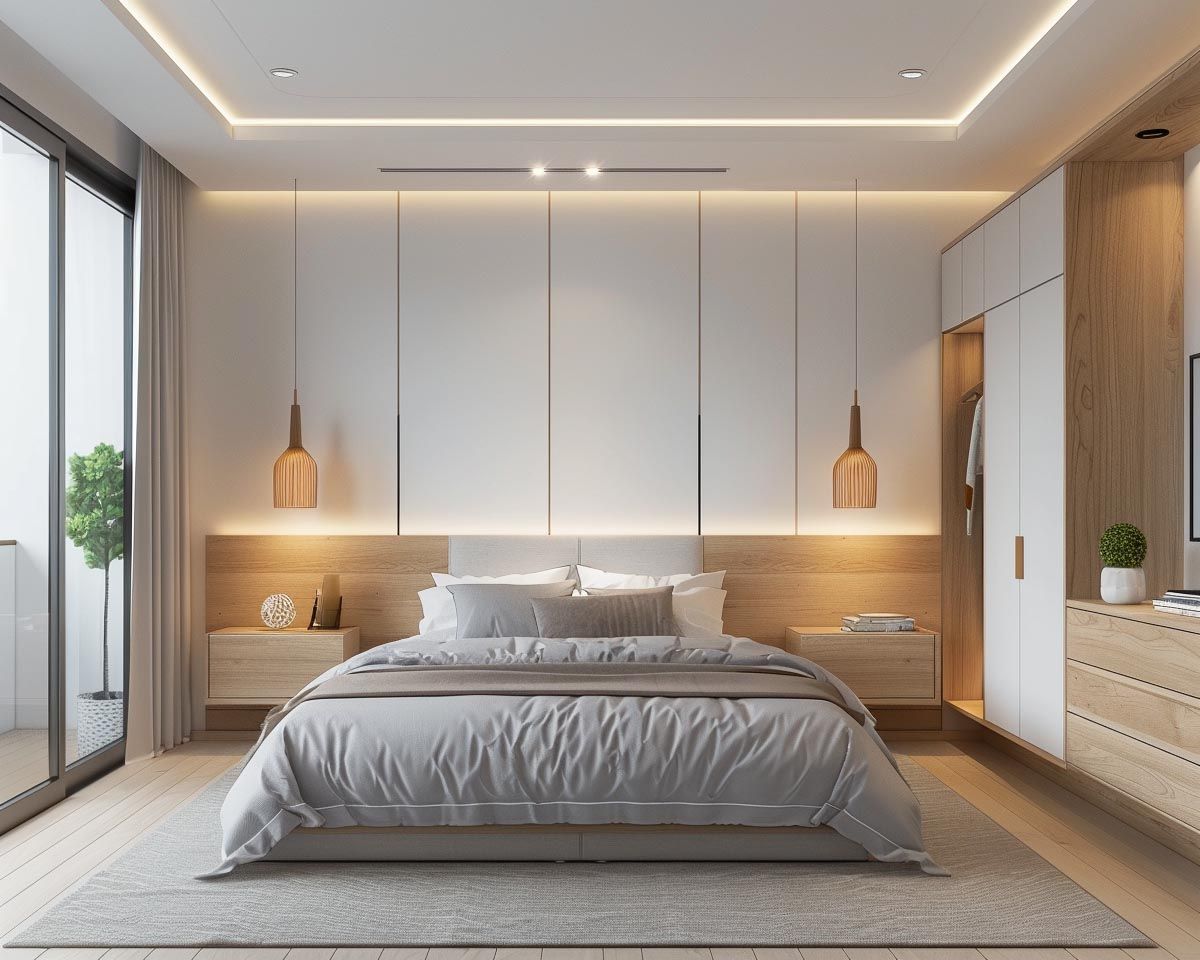 Sleek Rectangular Gypsum False Ceiling Design with Cove and Recessed ...